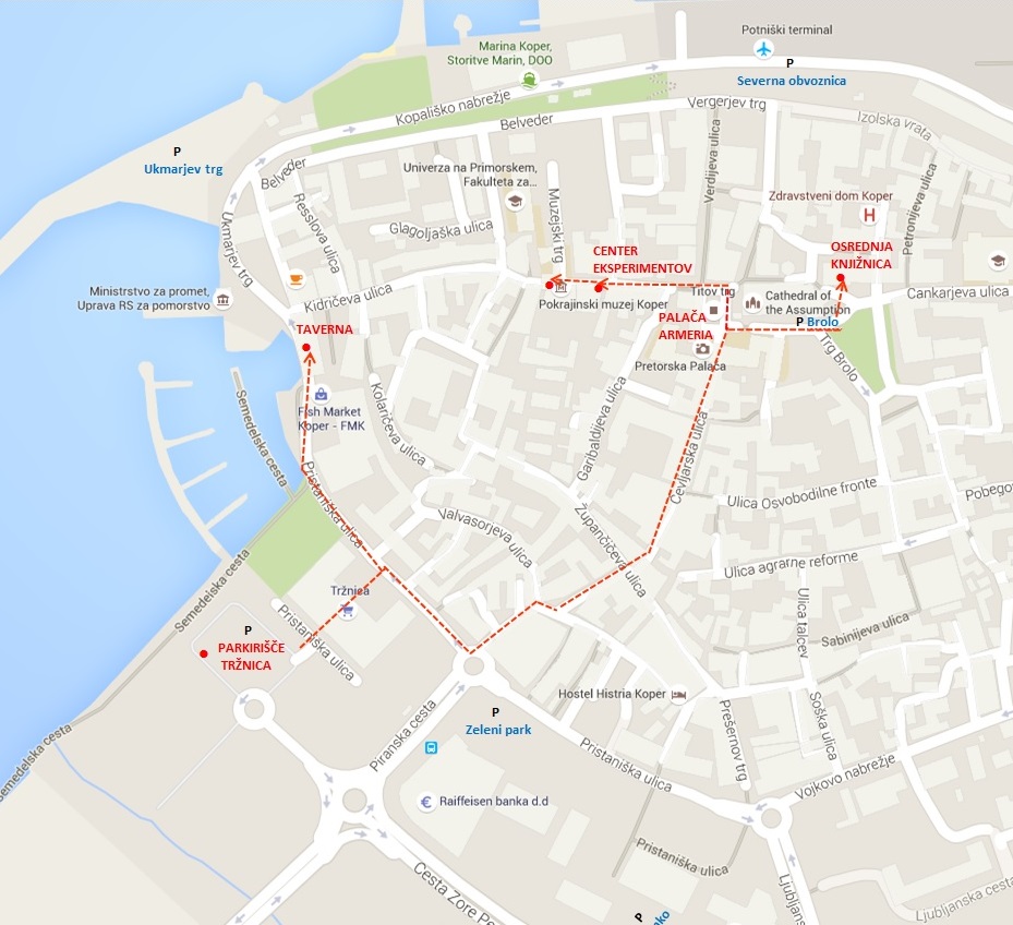 Dostop do lokacij v centru Kopra